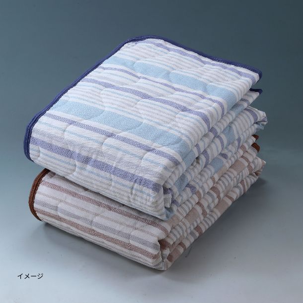 「ボーダー柄 しじら織り敷きパッド ブルー」のお得通販｜Kuradashi(クラダシ)でフードロス・食品ロス削減！